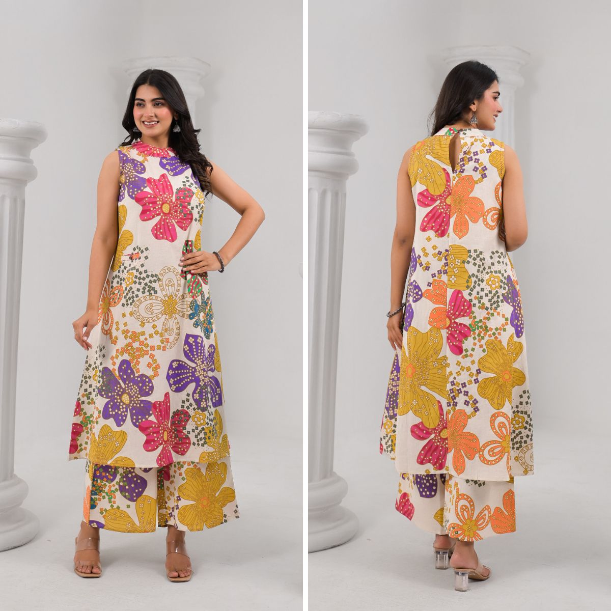 Khadi Cotton Kurta With Palazzo Pant Co-Ord Set – Masakali.com
